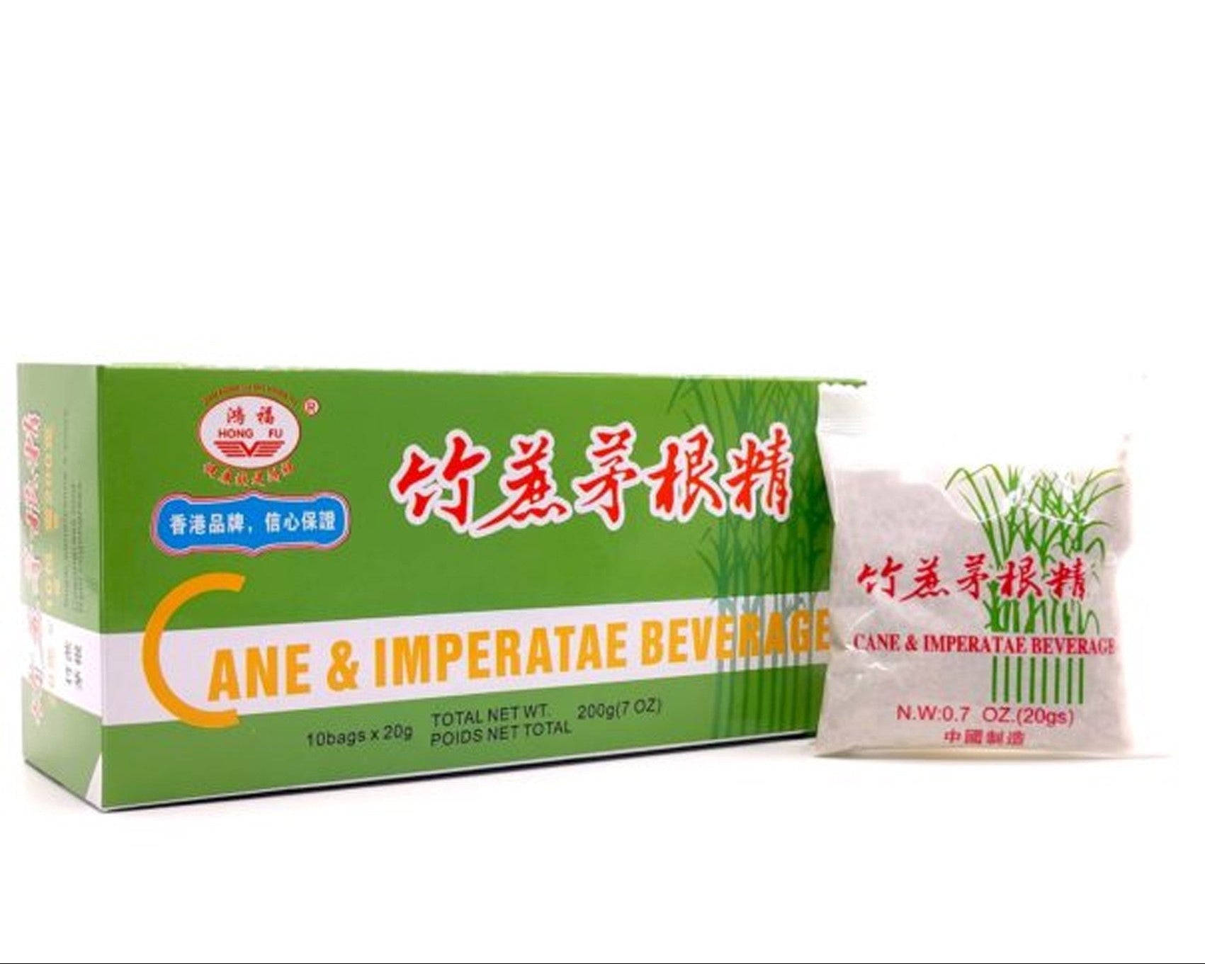 Hong Fu Sugar Cane & Imperatae Instant Beverage (10 Sachets) 200g/鴻福 竹 ...